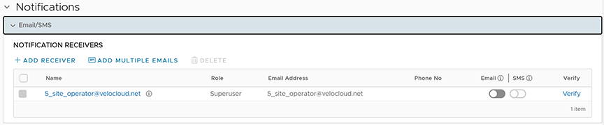 VeloCloud SD-WAN 6.4 - Administration Guide - Configure Alerts and Notifications - Arista